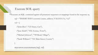 PythonDatabaseAPI -Presentation for Database | PPT