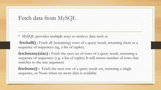 PythonDatabaseAPI -Presentation for Database | PPT