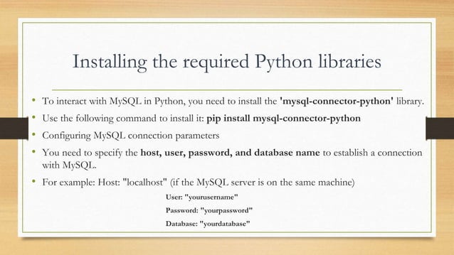 PythonDatabaseAPI -Presentation for Database | PPT