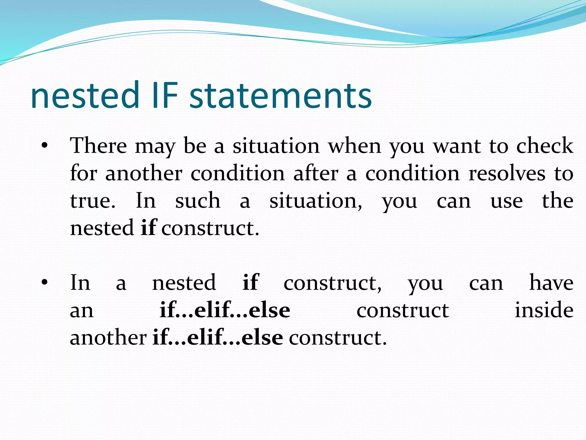 Python Decision Making Part5 Ppt