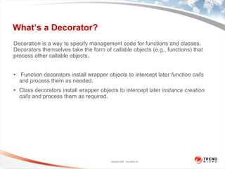 Python decorators | PPTX