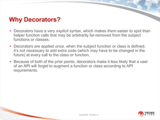 Python decorators | PPTX