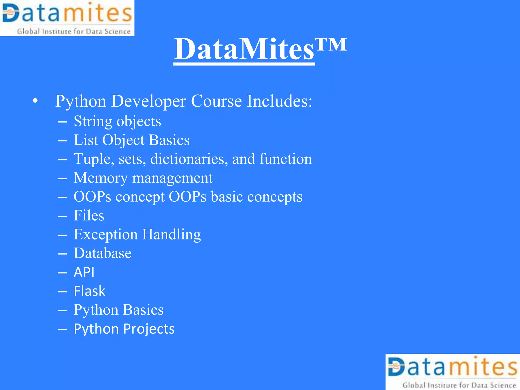 Python Developer Course In Bangalore-January | PPT