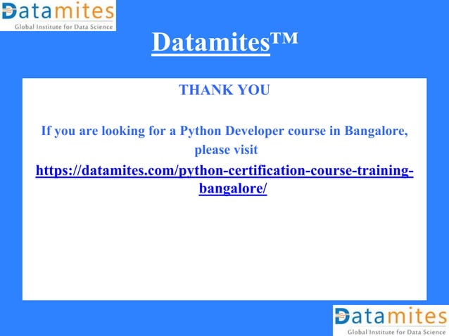 Python Developer Course In Bangalore-January | PPT