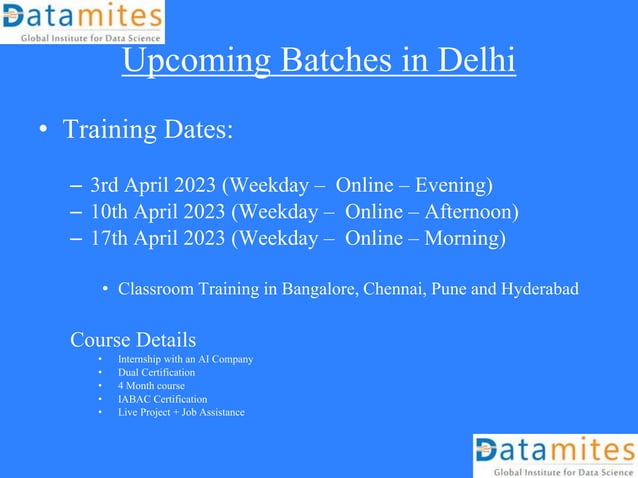 Python Developer Course In Delhi-April | PPT