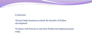 Python Development Solutions by Flexsin Empowering Business Growth | PPTX | Web Development ...