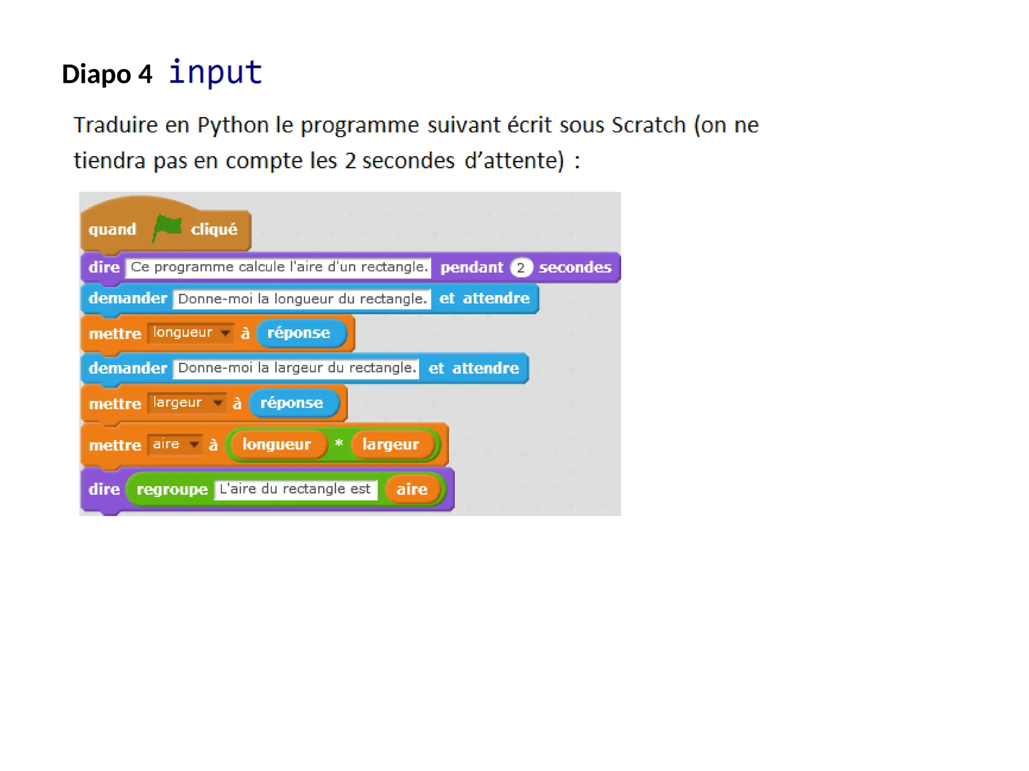 langage de programmation python : instruction input | PPTX