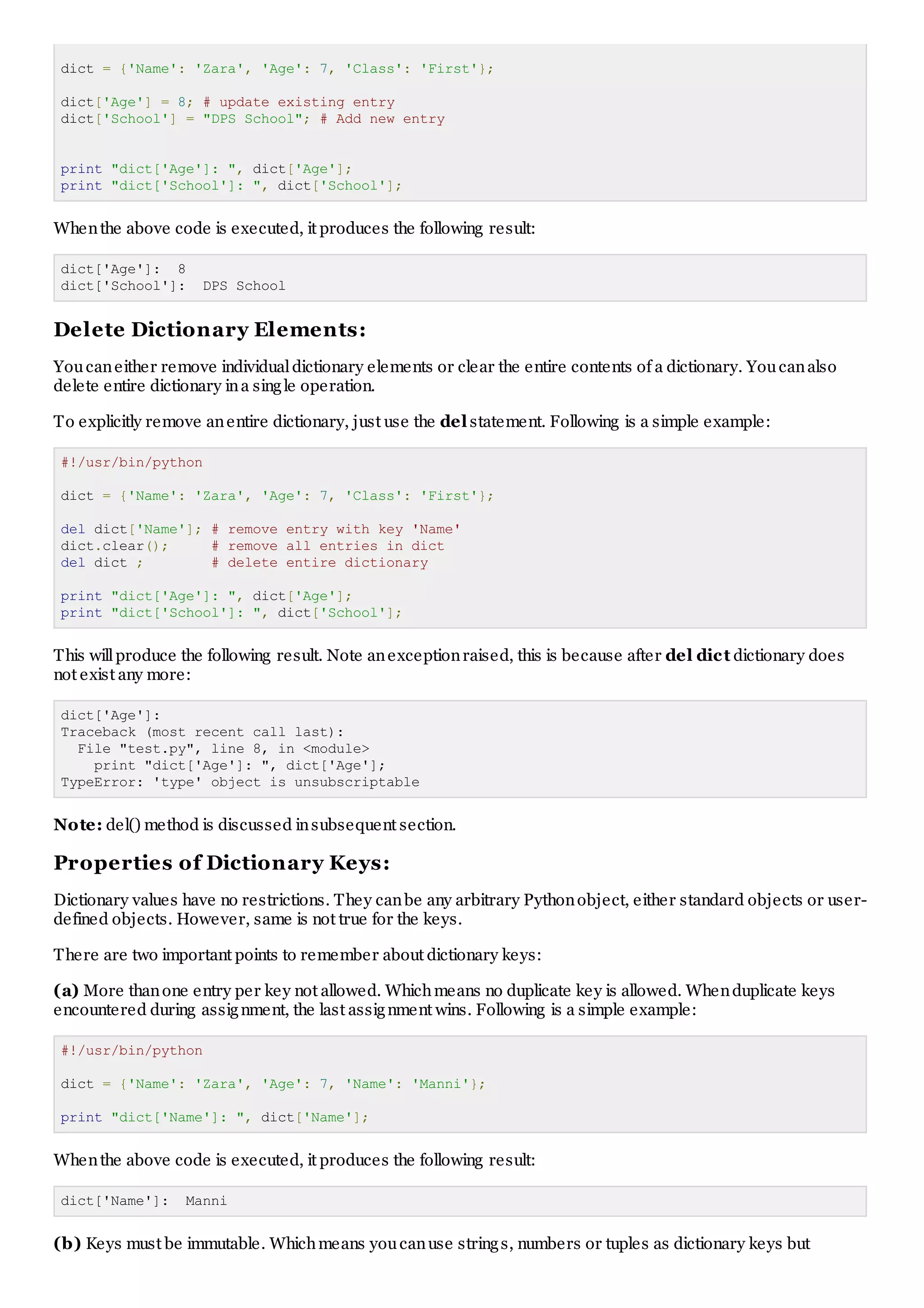 Python dictionary | PDF
