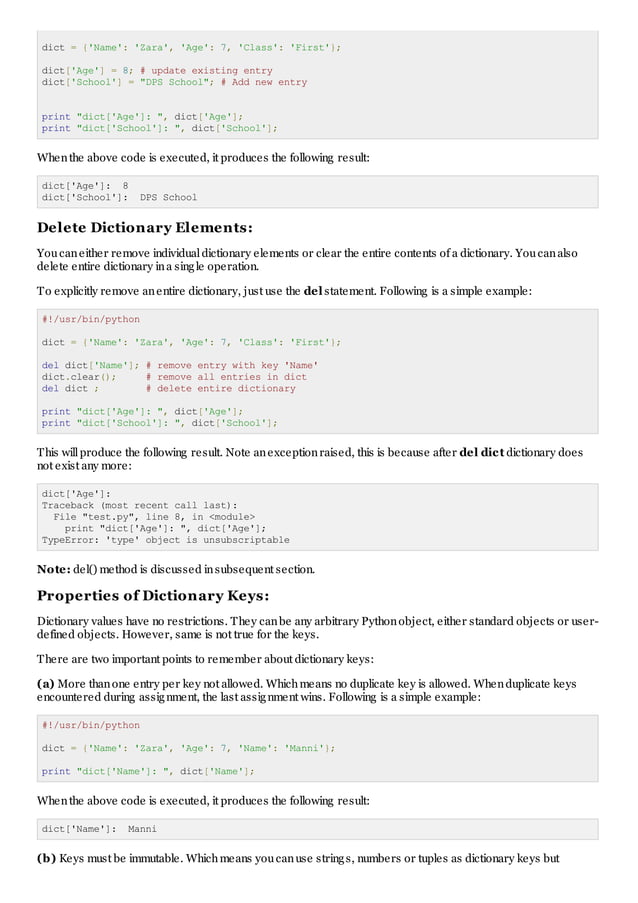 Python dictionary | PDF