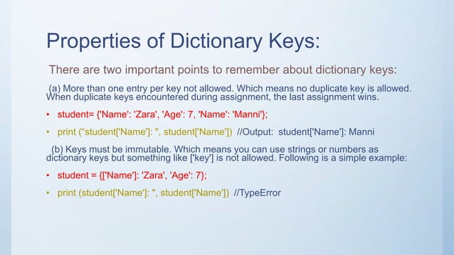 Python Dictionary Pptx Programming Languages Computing