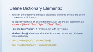 Python dictionary | PPT