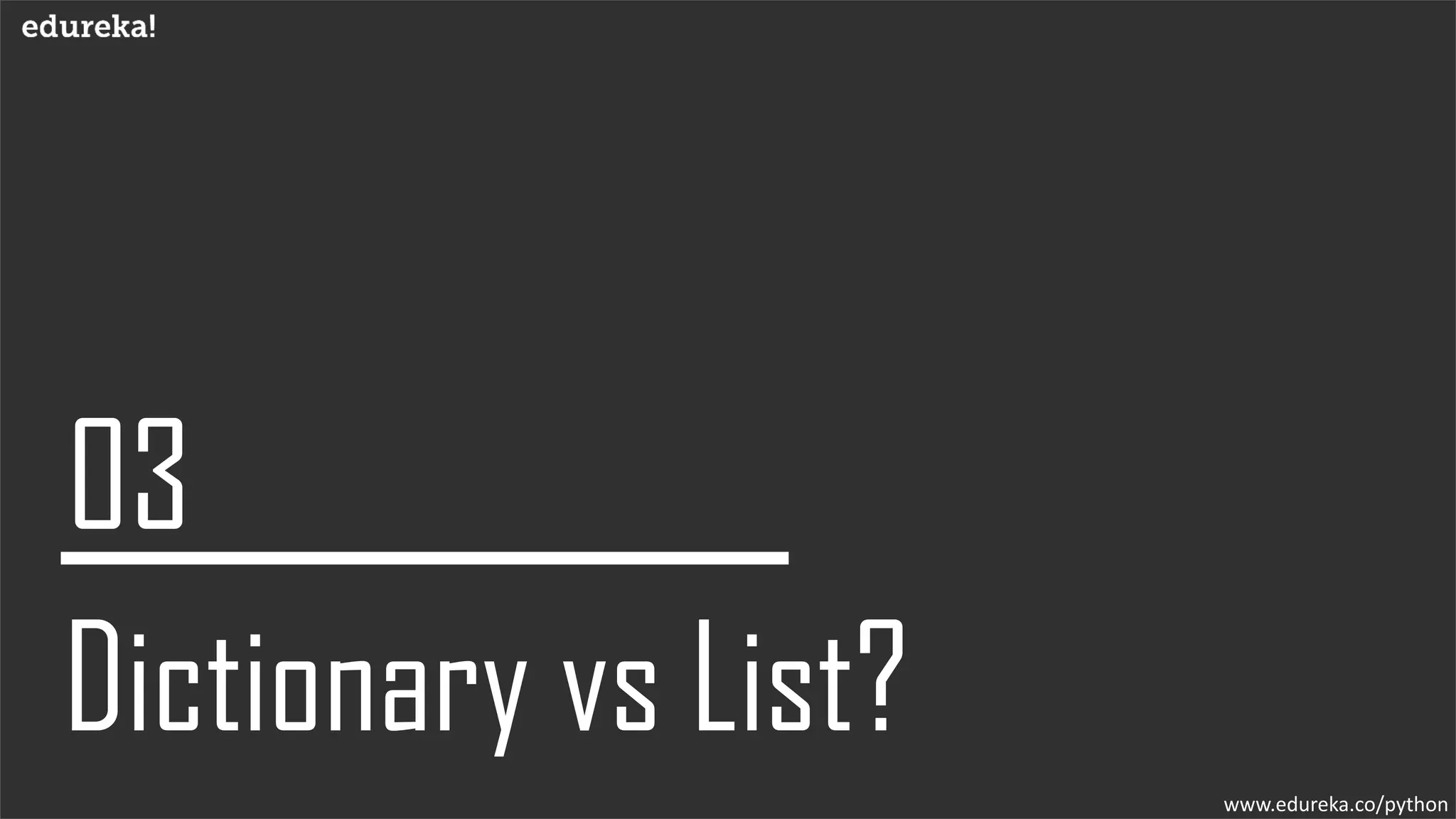 What Is Dictionary In Python Python Dictionary Tutorial Edureka Ppt