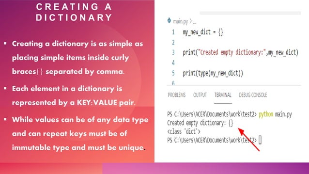 Python Dictionarypptx Programming Languages Computing