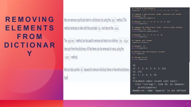 Python Dictionary.pptx | Programming Languages | Computing