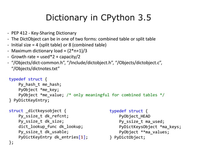 Python dictionary : past, present, future | PPT