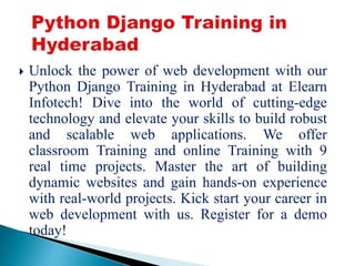 Python Django Training in Hyderabad | PPT