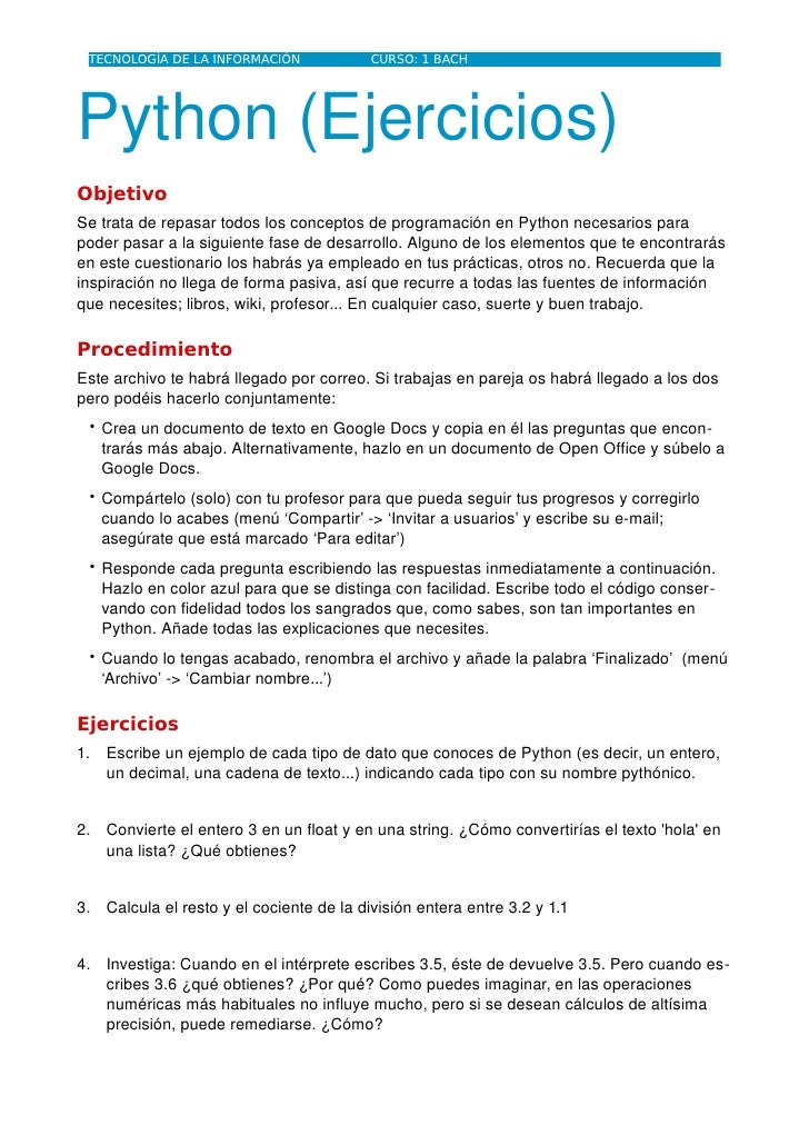 Python Ejercicios