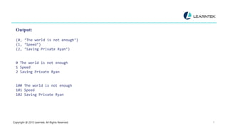 Python enumerate | PPTX | Programming Languages | Computing