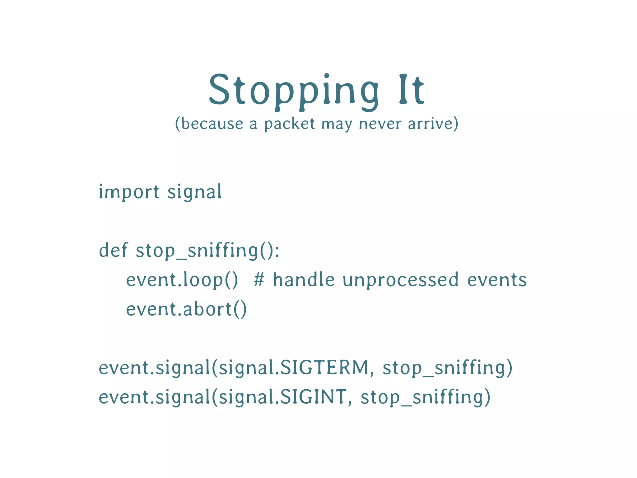 Python Event Based Network Sniffer Pdf Information And Network Security Computing