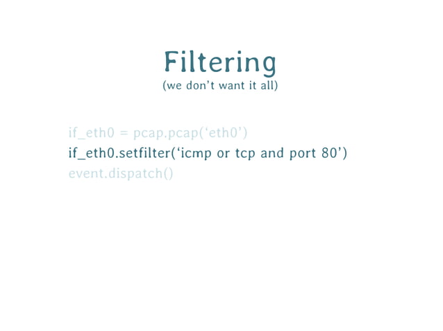 Python Event Based Network Sniffer Ppt
