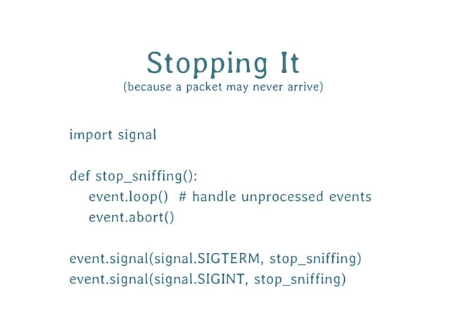 Python Event Based Network Sniffer Ppt