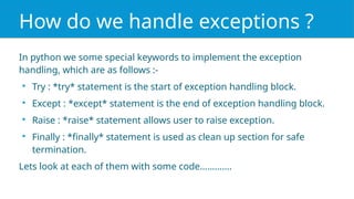 Python Exceptions Powerpoint Presentation | PPT