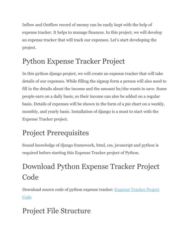 Python Expense Tracker Project with Source Code.pdf | Internet | Computing