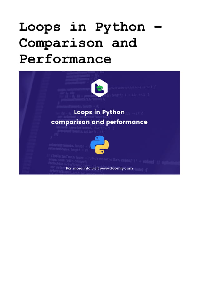 Python faster for loop | PDF | Programming Languages | Computing