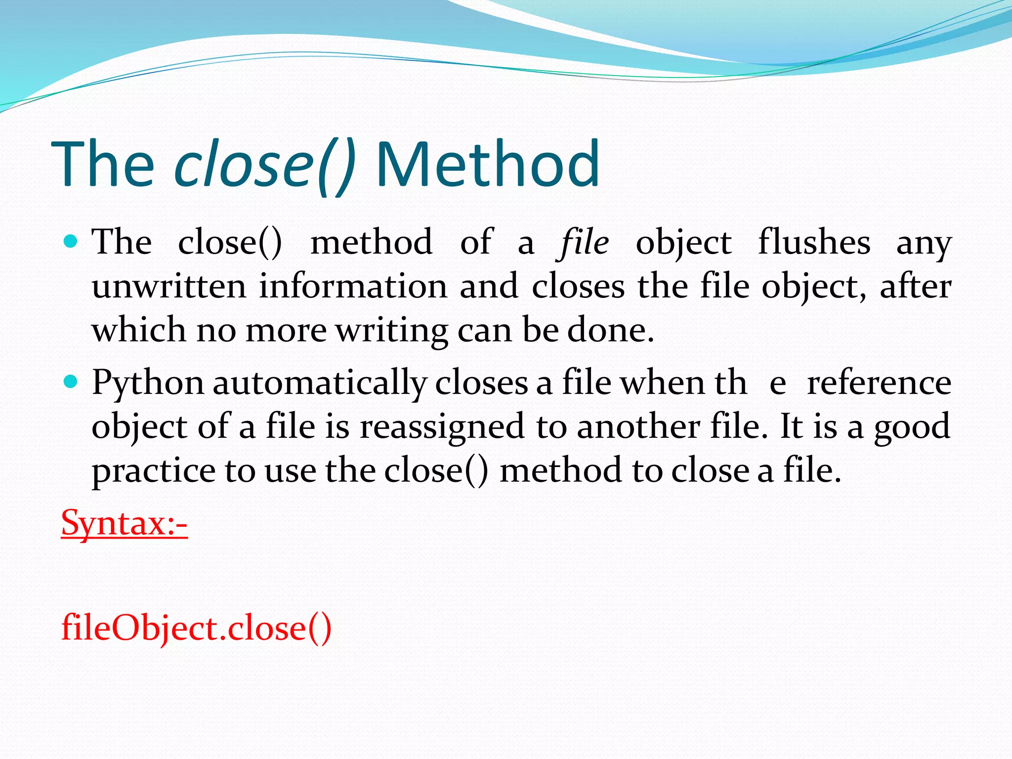 Python Files Directories Part15 Pptx Operating Systems Computer