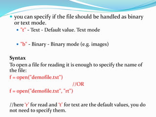 Python files / directories part15 | PPTX | Operating Systems | Computer ...