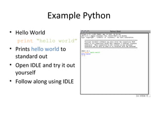 Python first day | PPT | Programming Languages | Computing