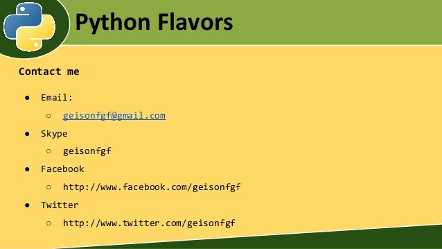 Python Flavors