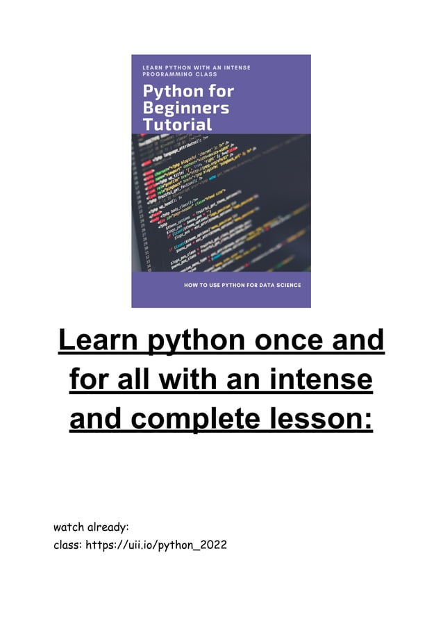 Python for beginners | PDF