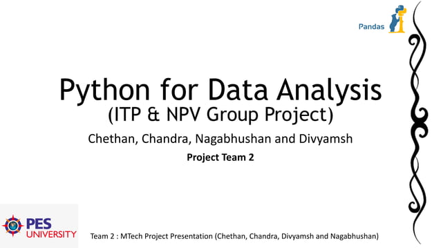 Python for data analysis (ITP and NPV) | PDF