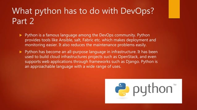 Python for DevOps use | PPTX