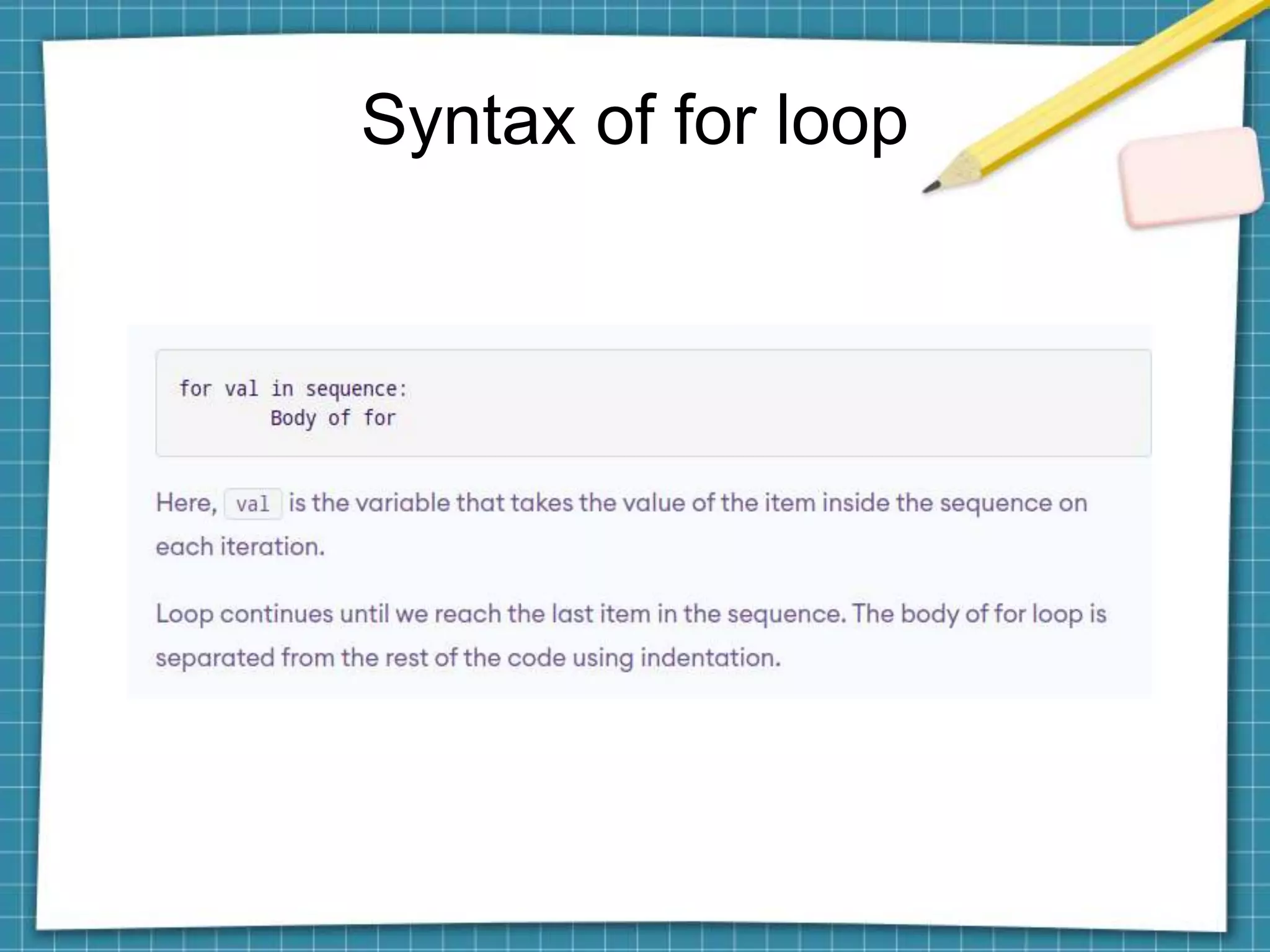 Python For Loop Pptx Programming Languages Computing 