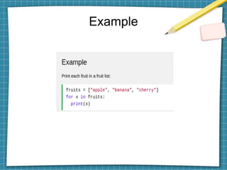 Python for loop | PPTX