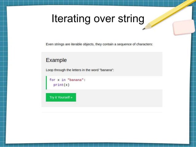 Python for loop | PPTX | Programming Languages | Computing