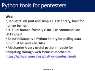 Python for security professionals by katoh jeremiah [py con ng 2018] | PPT