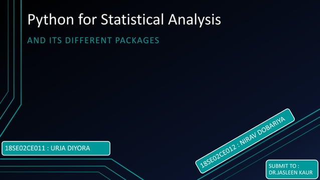 Python for statistical analysis | PPT