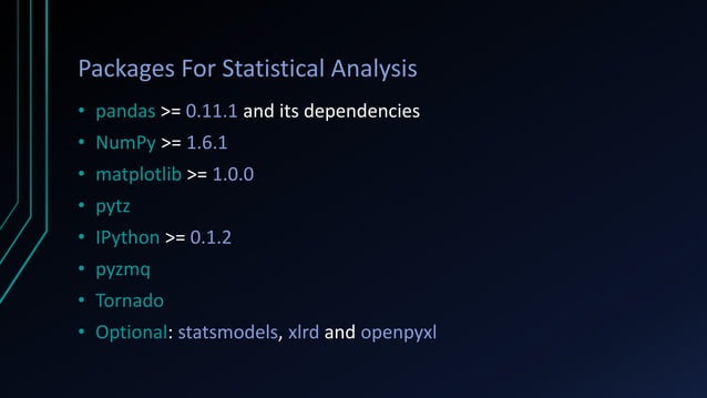 Python for statistical analysis | PPT
