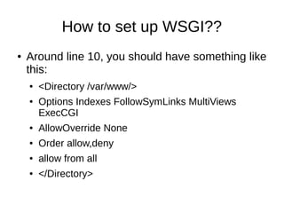 Configure python and wsgi | ODP
