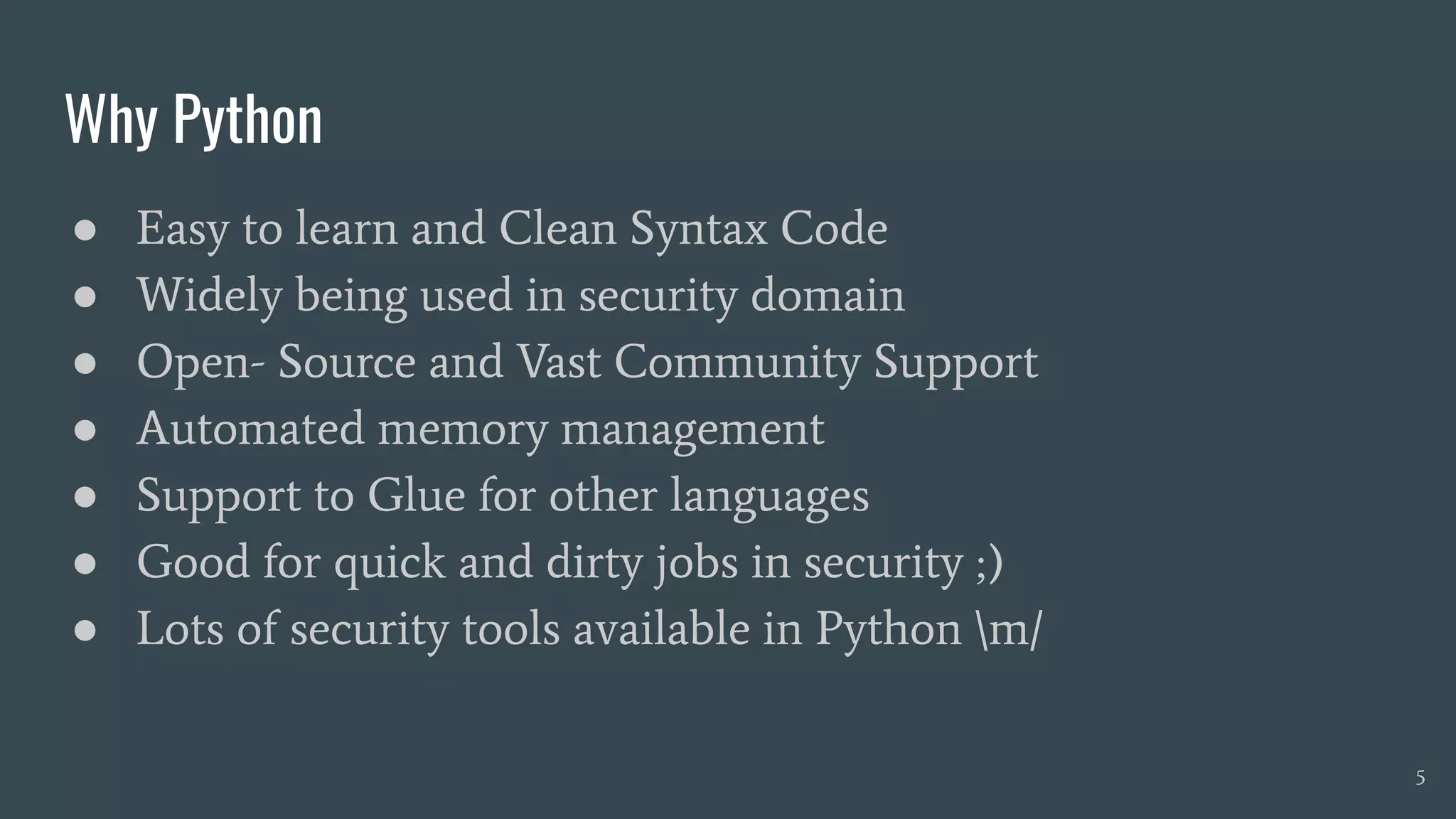 Python for web security - beginner | PPT
