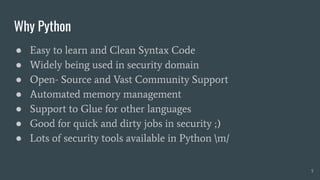 Python for web security - beginner | PPT