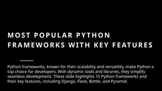 Most Popular Python Frameworks With Key Features | PPTX