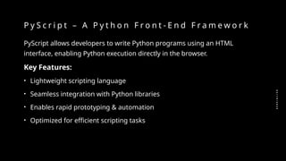 Most Popular Python Frameworks With Key Features | PPT