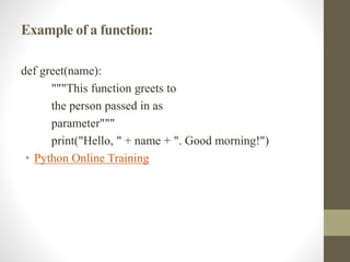 Python functions | PPT