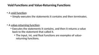 Learn more about the concepts Functions of Python | PPT
