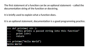 Learn more about the concepts Functions of Python | PPT