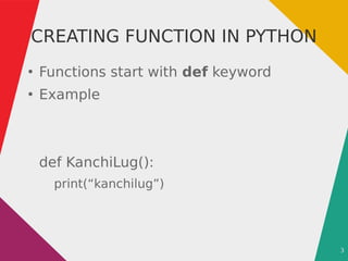 Python functions and loops | PPT